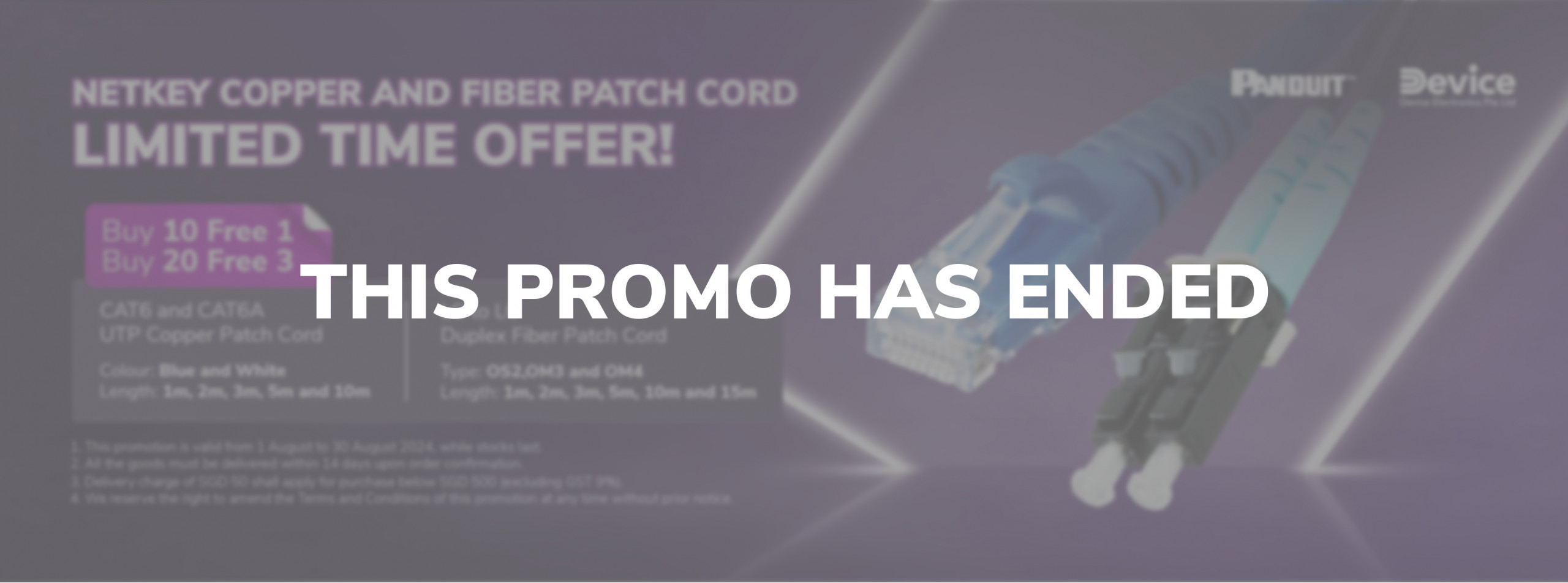 Netkey Cooper and Fiber Patch Cord Limited Time Offer
